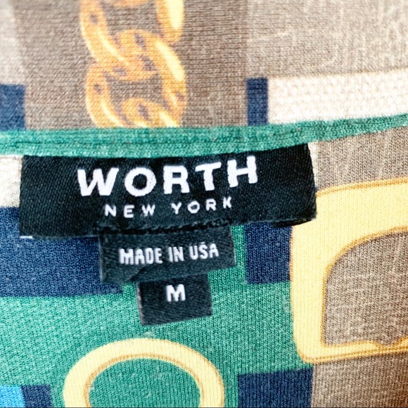 Worth | Tops | Worth Equestrian Print Stretch Silk Knit Blend Med ...